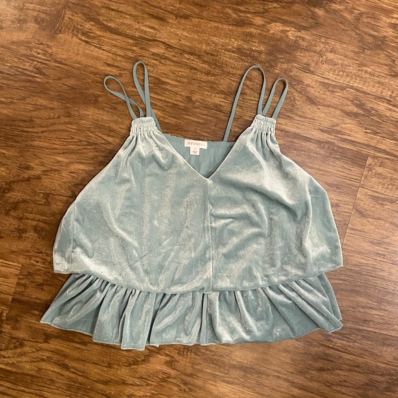 Xhilaration | Tops | Blue Velvet Crop Tank | Poshmark